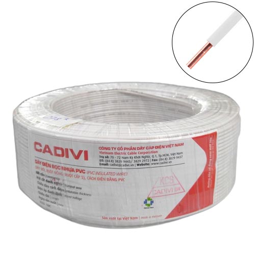 Dây điện đơn cứng Cadivi VC-4 mm2 (Trắng) – 450/750V - Công Ty TNHH Thương Mại Cơ Điện Đông Á