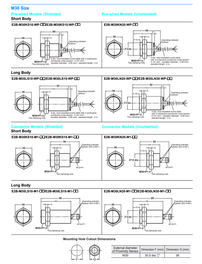 Cảm biến tiệm cận Omron E2B-M30KS15-M1-C2 - Công Ty TNHH Thương Mại Cơ Điện Đông Á